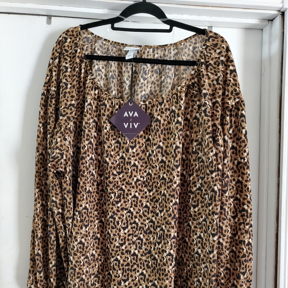 Ava & Viv | Tops | Nwt Ava And Viv 3x Leopard Print Blouse | Poshmark